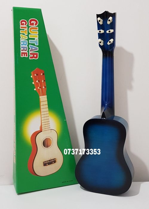 Chitara din lemn pentru copii, 6 corzi metalice 55cm/ diverse culori Voluntari • OLX.ro