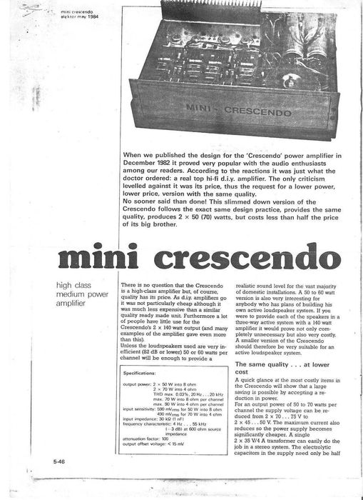 Amplificator mosfet Elektor Crescendo Mini Odaile • OLX.ro