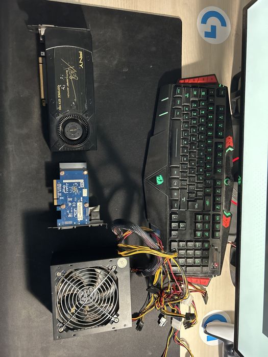 2 placi video gtx 760 pny enthusiast, gt 710 asus, sursa Segotep 500W ...