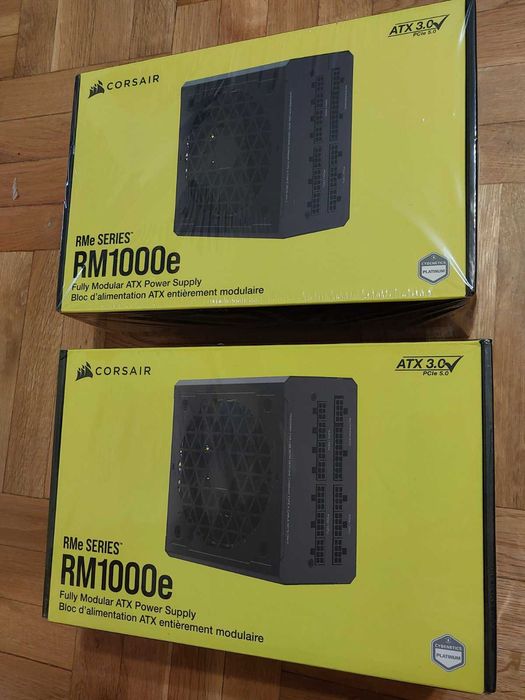 CORSAIR RM 1000e , 1000W 80+Gold - НОВО напълно модулно захранване ! гр ...