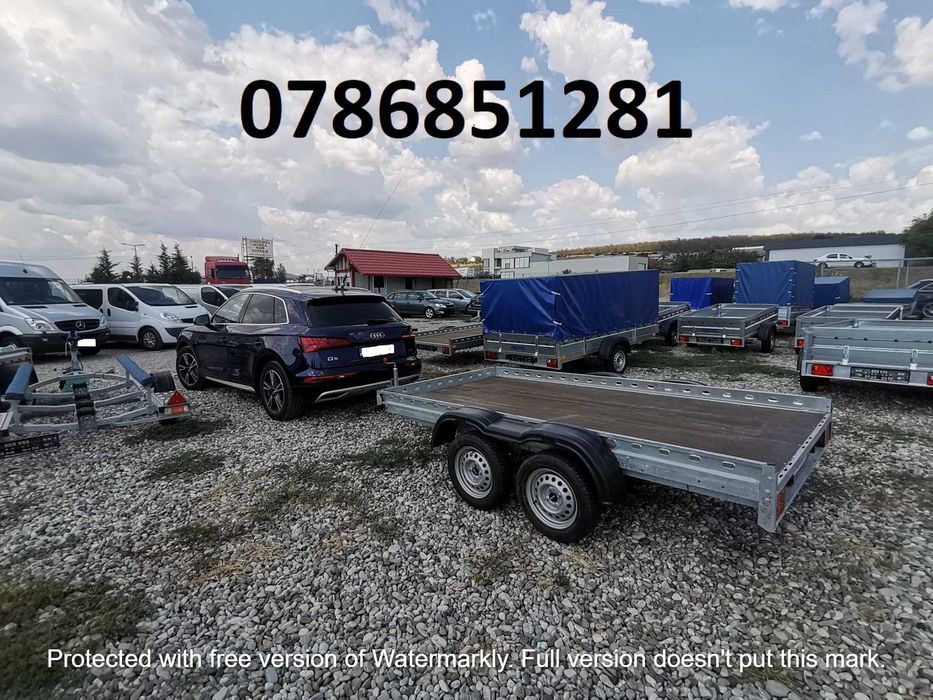 Remorca auto 750 kg dublu ax Repo, platforma ATV, UTV , apicola Ramnicu ...