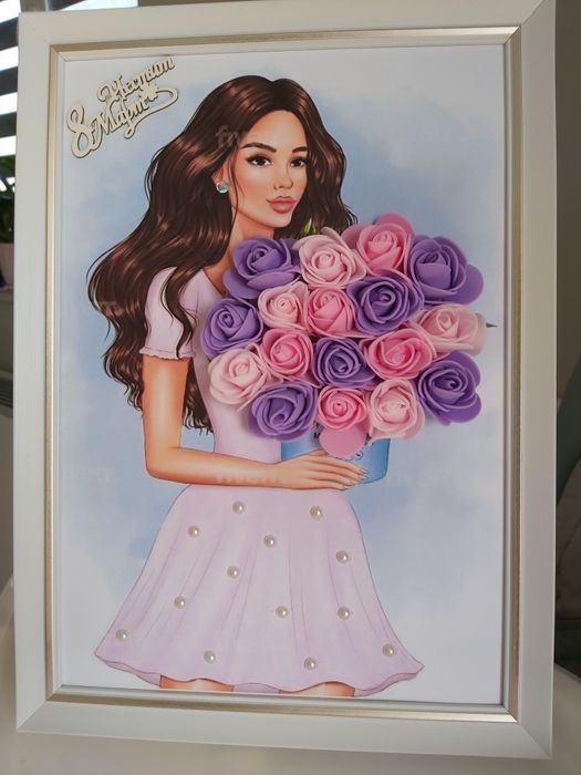 3D картина с рози от фоам с. Белозем • OLX.bg