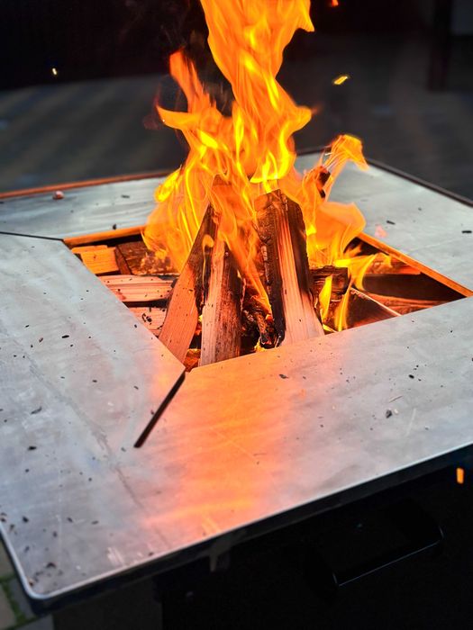 Gratar de gradina 75x75 cm fire pit cu Plita 6,8,10 mm Otel dur ...