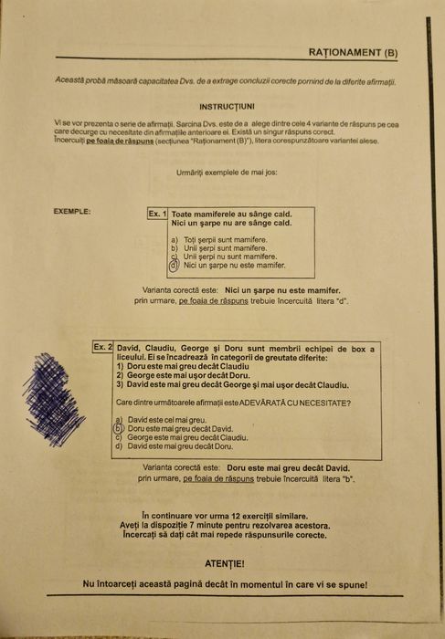 Modele teste psihologice ANP Targoviste • OLX.ro