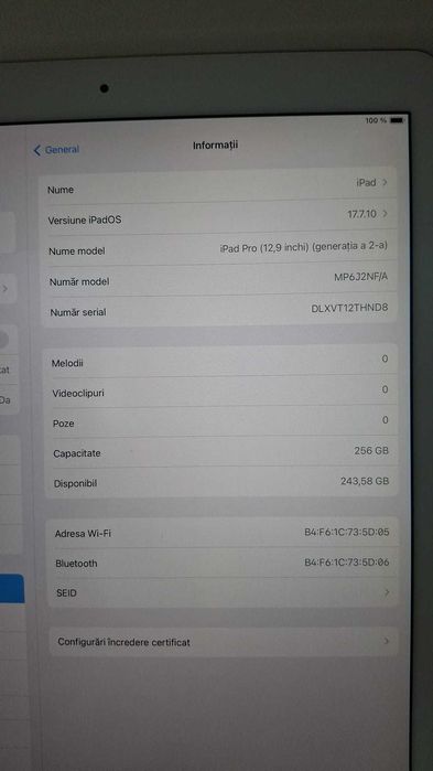 Ipad Pro gen 2 MEMORIE 256 GB/Fin X Amanet cod 110169 Braila • OLX.ro