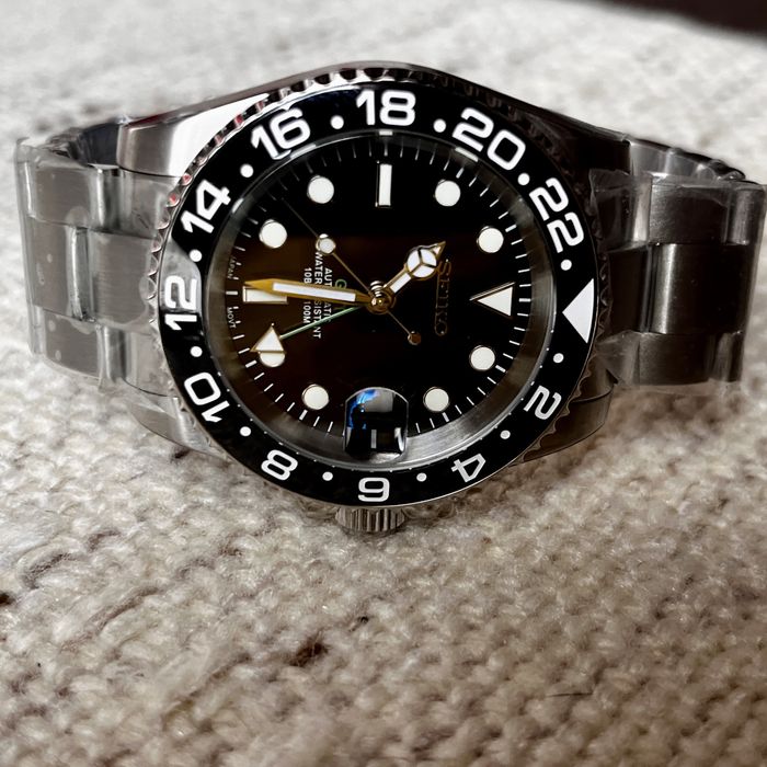 Seiko GMT mod (Rolex homage) zafir, ceramic, automatic Miercurea-Ciuc ...