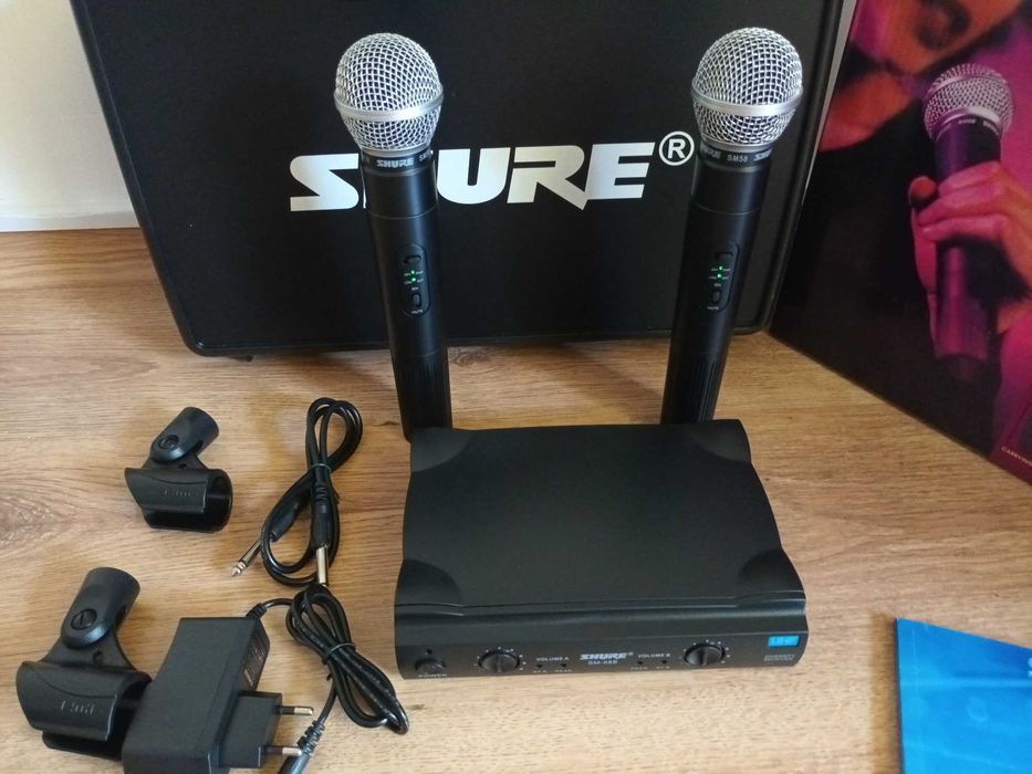 Sistem Audio Profesional 2 Microfoane Wireless Shure UHF SM58 + GEANTA ...