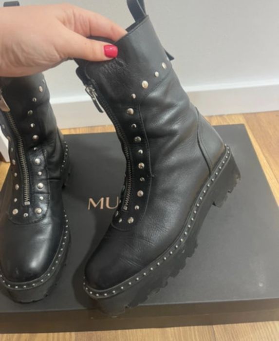 Ghete Musette nr 35 piele naturala, model cu tinte, calapod generos ...