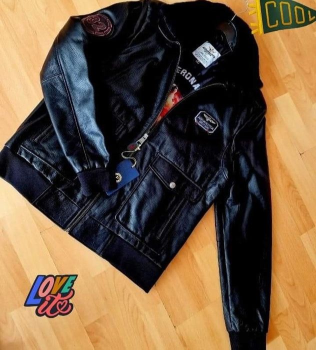 Geaca tip aviator/Aeronautica Militare/Italia/piele naturala 100% ...