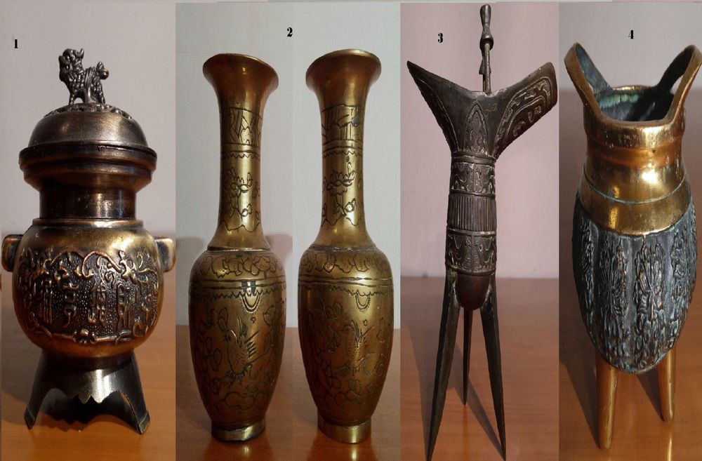 Vase asiatice Feng Shui gravate manual |bronz si alama| Vechi Bucuresti ...