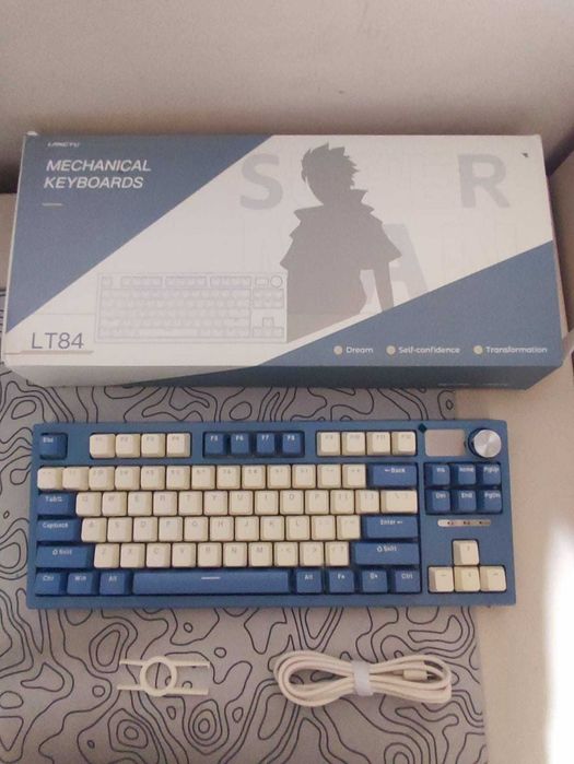 LANGTU LT-84 RGB TRI-MODE Mechanical Gaming Keyboard Led Display ...