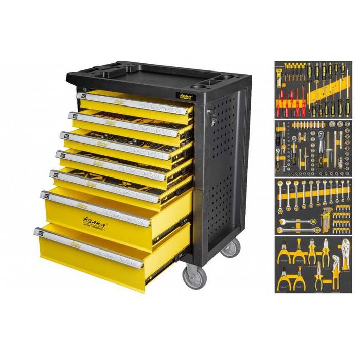 Carucior de atelier cu 156 unelte, dulap de scule, KRF2463 Radauti • OLX.ro