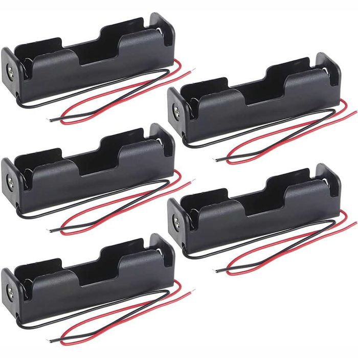 Set 5 Suport Baterie 18650 3.7V cu Fire – Holder 1 Slot PP, DIY Arduino ...