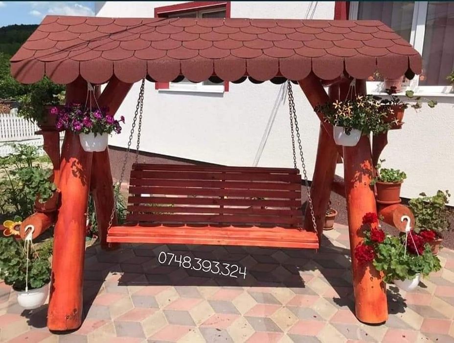Balansoar leagan lemn rotund 3 4 pers rustic Oradea • OLX.ro