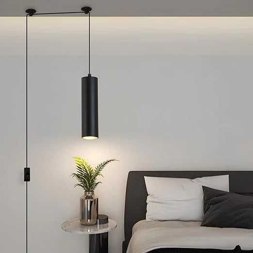 Lustră Suspendată Neagră, LED, Montaj Pe Perete/Tavan, Iluminare Caldă ...