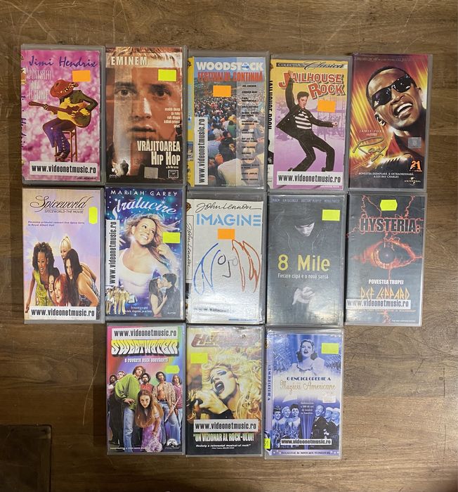 Casete video VHS, filme-muzica TOP, subtitrare limba română Box 42 ...