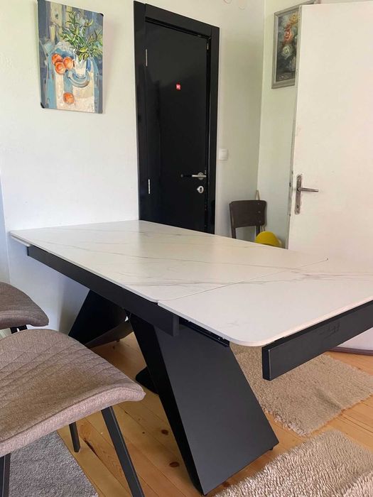 Трапезна маса мрамор Уестин разтегателна 80/ 140-200/ 76 см. гр. София Връбница 1 • OLX.bg