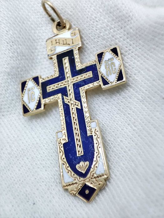 Cruciulita Cruce Aur Rusia Imperiala Ruseasca 56 Zolotnik Targu-Mures ...