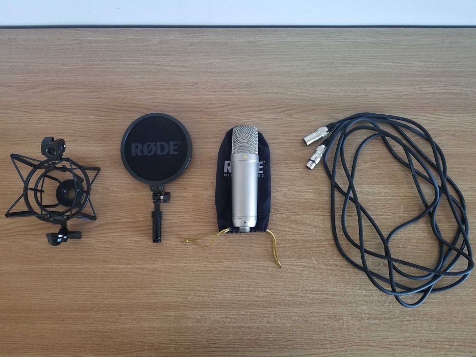 Microfon Rode, NT1-A, Studio + Cablu XLR + Pop Filter si Shock Mount ...