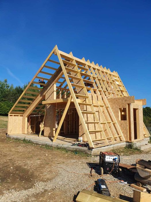 Construim Cabana stil A-Frame si Case din structura de lemn la comanda ...