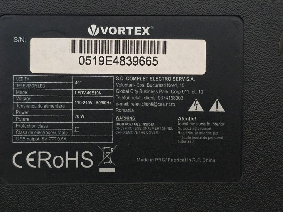 Tv led Vortex 40 inch ECRAN SPART Panciu • OLX.ro
