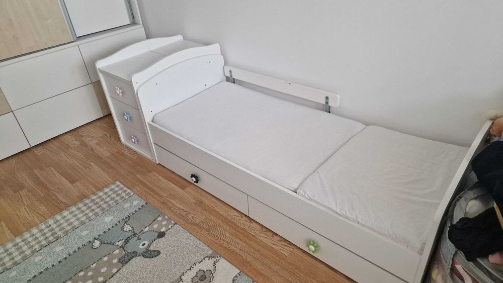 Pat Copil - 2 corpuri ( posibilitate transformare in leagan bebe ...