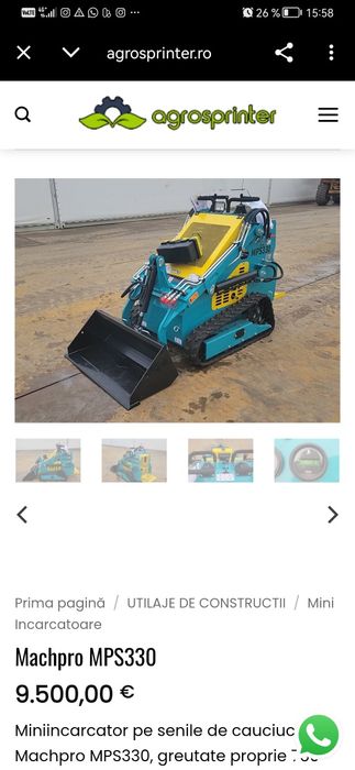 Mini-incarcator frontal bobcat pe senile 700 kg Bucuresti Sectorul 1 ...