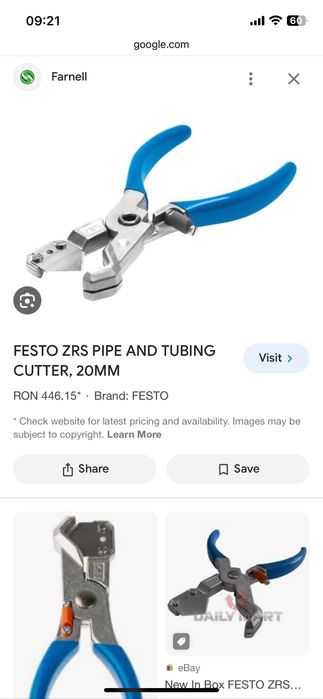 Foarfeca cutter FESTO ZRS 20mm, pentru teava si tubing Ploiesti • OLX.ro