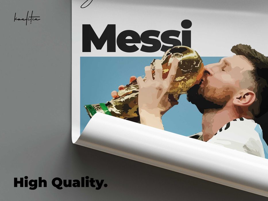 Poster ilustratie Lionel Messi, AFA/FC Barcelona. Cadou pentru fani ...