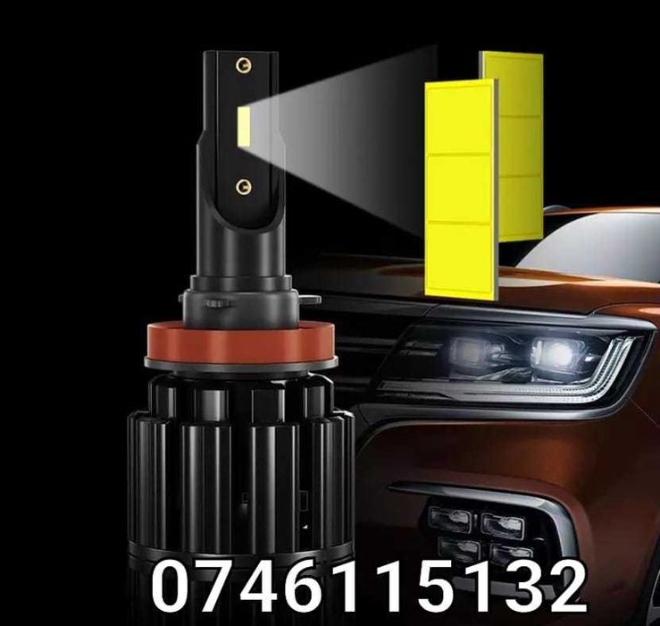 Faza Lunga-Scurta-BEC LED H1-MULTIMARCA-20000Lm-6500K-Aluminiu-110W-HQ ...