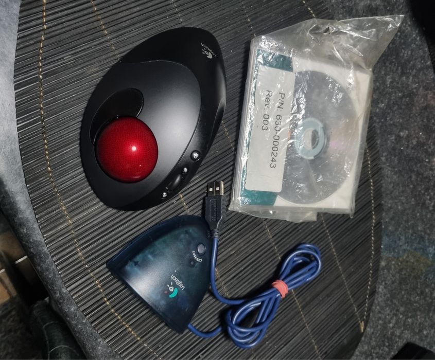 Vand Mouse T-RB22 Logitech Trackman Wheell Wireless Trackball Cordless ...