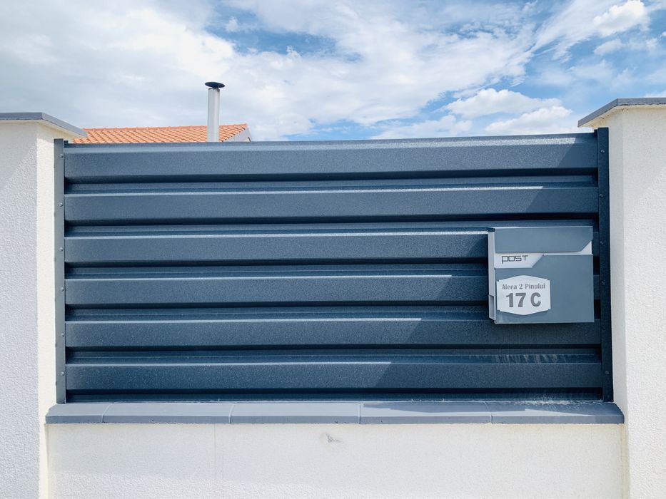 Gard din tabla cutata Viking, model T35 fatada, vopsita electrostatic ...