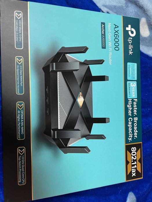 Router wireless TP-Link Archer AX6000, 802.11ax, Wi-Fi 6, Dual-Band ...