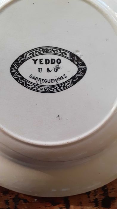 Чиния порцеланова черно/бял печат Yeddo U&C Sarreguemines диам. 22 см ...