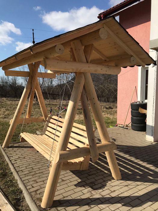 Case Cabane Terase Foisoare Balansoare Lemn rotund calibrat Crasna ...