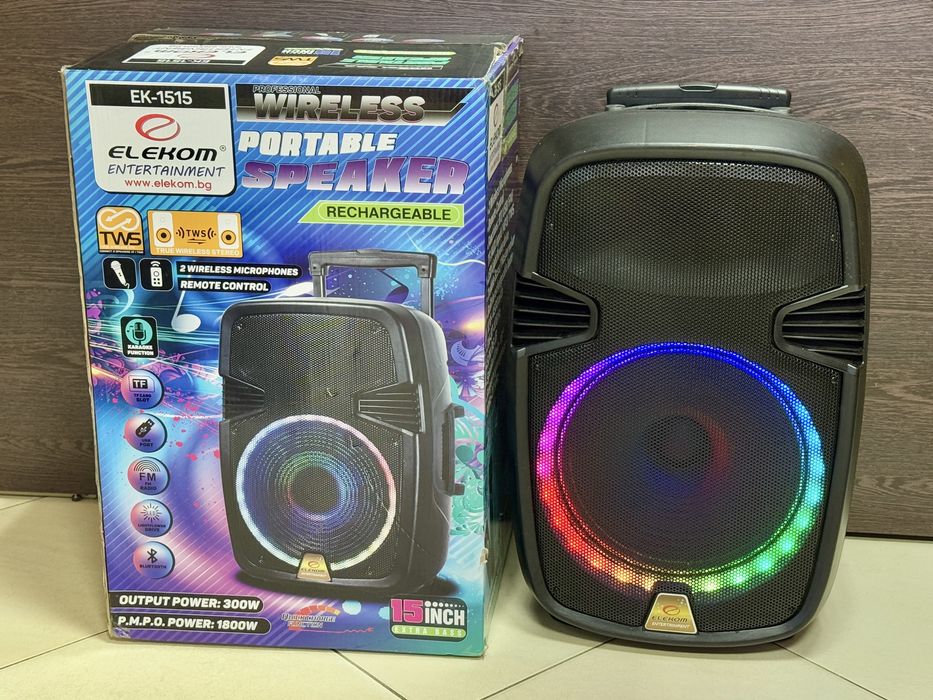 Караоке колона Elekom EK-1515 /2 микрофона/Bluetooth/USB гр. Враца Дъбника • OLX.bg