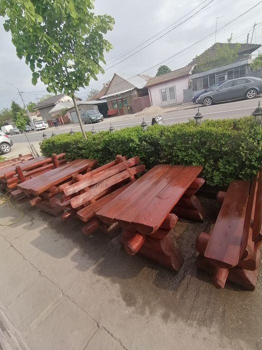 Mese rustice făcute din bușteni Aprozi • OLX.ro