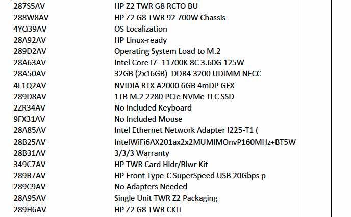 HP Z2 G8 | Intel i7-11700K | Nvidia RTX A2000 | 32 GB RAM | 1 TB SSD ...