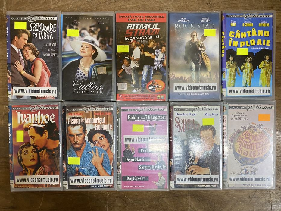 Casete video VHS, filme-muzica TOP, subtitrare limba română Box 42 ...
