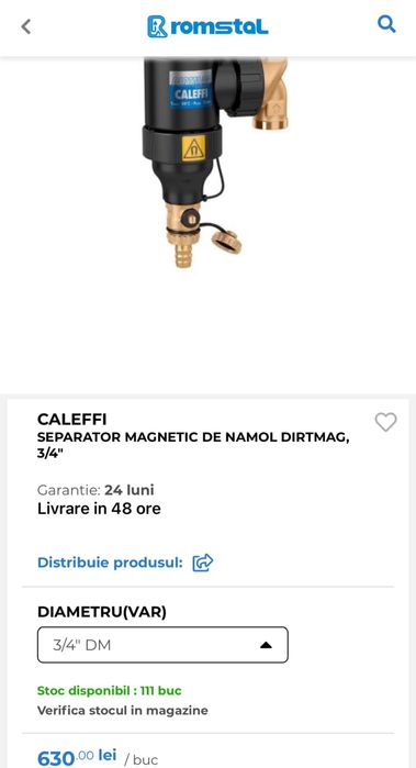 Separator magnetic de namol Dirtmag, 3/4" Bucuresti Sectorul 4 • OLX.ro