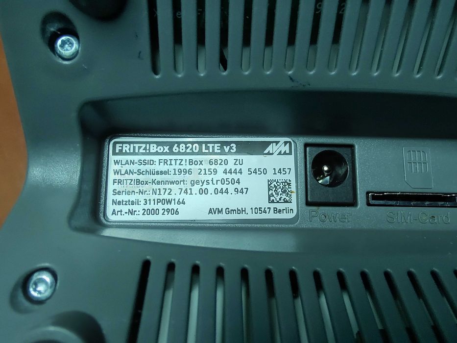 Router internet cartela SIM 4G LTE AVM FRITZ!Box 6820 LTE necodat ...