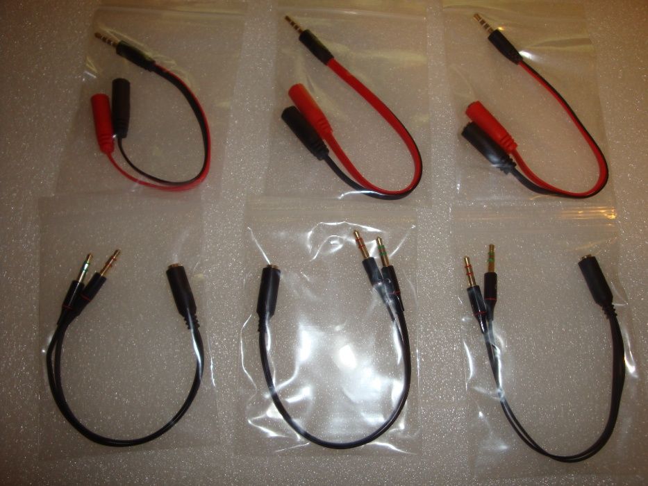 Cablu adaptor splitter separator jack casti microfon contacte aurite ...