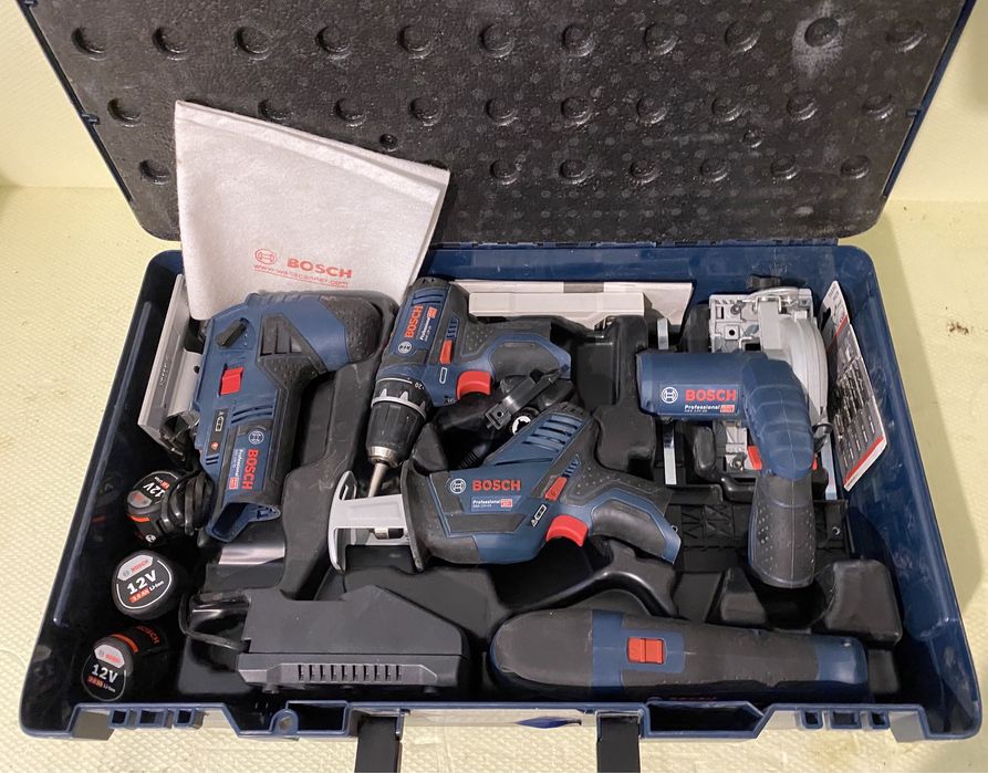 Bosch 12v kit 5 scule 12v ideal pentru montaj mobila, tâmplărie ...