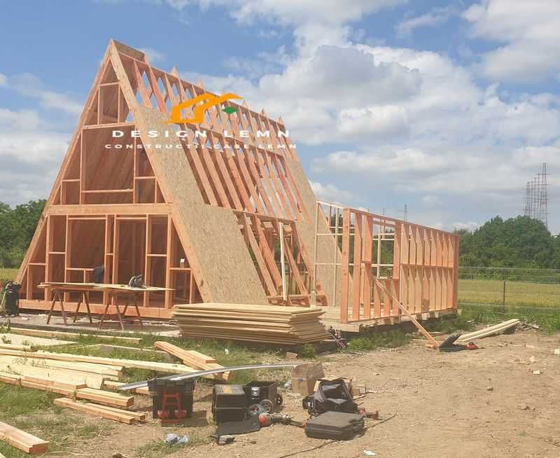 Casuta A frame din lemn, cu anexa, constructor, Chiajna Chiajna • OLX.ro