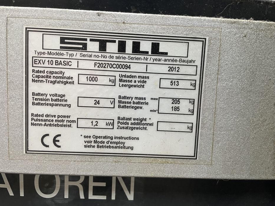 Stivuitor electric / transpalet cu catarg STILL EXV 10 Bucuresti Sectorul 3 • OLX.ro
