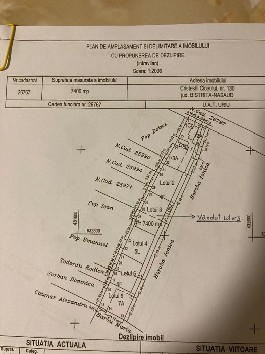 Ofer spre vanzare parcele cu extras CF la zi Cristestii Ciceului • OLX.ro