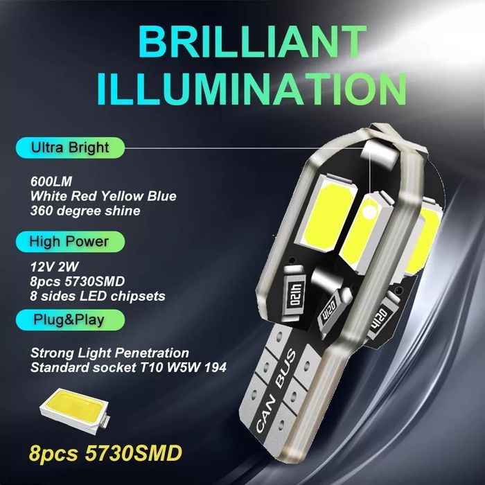 Bec Led P21W,T10, T15, Consum mic, luminozitate crescuta, model 2021 ...