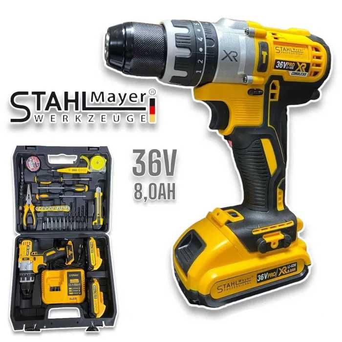 Акумулаторен Винтоверт XR STAHLMAYER 36V + 30 части МЕТАЛЕН патроник гр. Пловдив Тракия • OLX.bg