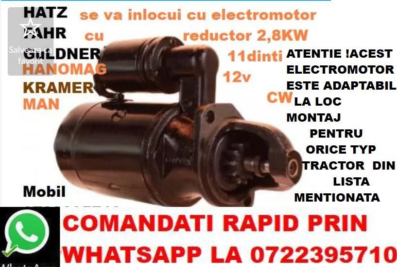 Electromotor tractor FAHR,Güldner,Hanomag,Kramer,HATZ NOU cu reductor ...
