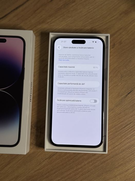 IPhone 14 Pro Max 93% Deep Purple Full box 128 GB ca nou Oradea • OLX.ro